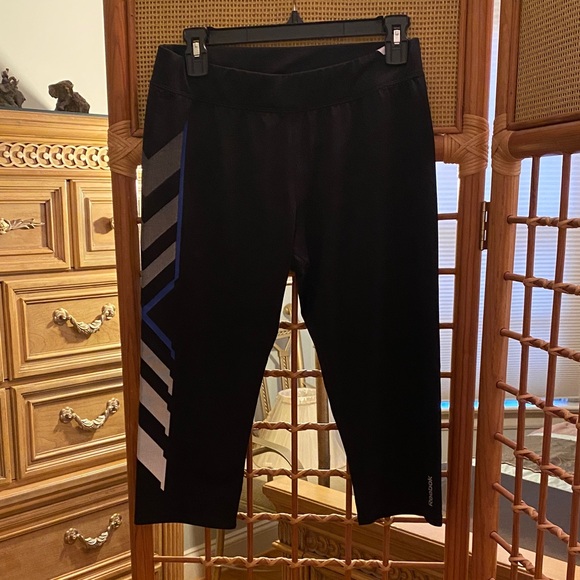 Reebok | Other | Sale Reebok Black And Blue Athletic Leggings | Poshmark